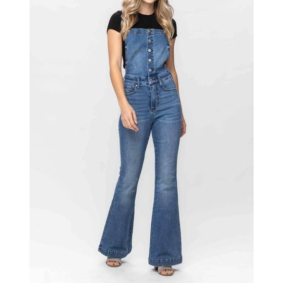 Judy Blue | Pants & Jumpsuits | New Judy Blue Flared Overalls In Blue ...